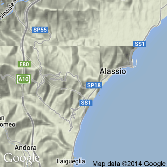 Mappa d'Alassio, Cartine Stradali e Foto Satellitari