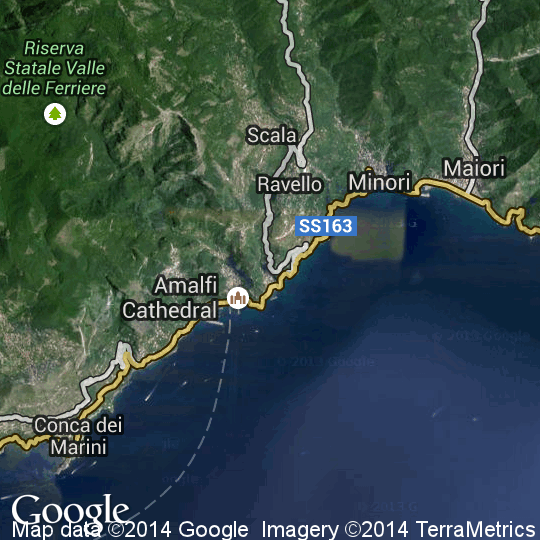 Mappa d'Atrani, Cartine Stradali e Foto Satellitari