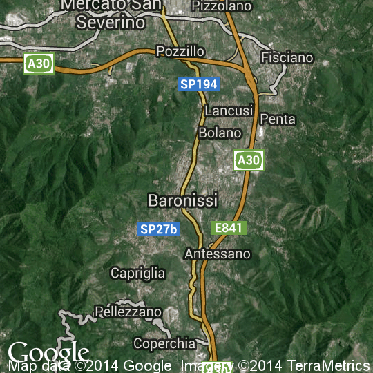 Mappa di Baronissi, Cartine Stradali e Foto Satellitari