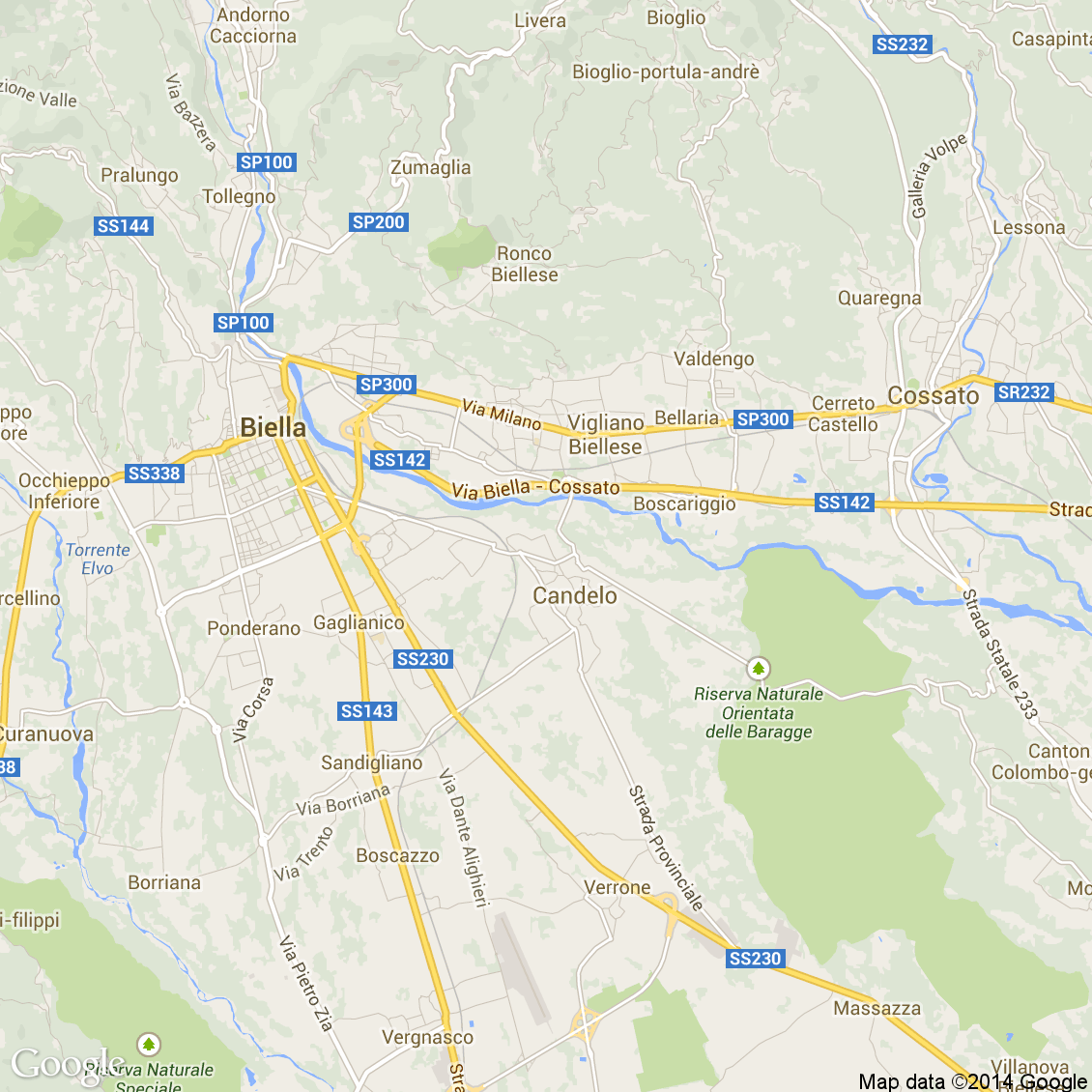 Foto dall'alto delle strade del comune di Candelo media e alta risoluzione