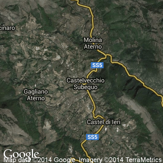 Mappa di Castelvecchio Subequo, Cartine Stradali e Foto Satellitari