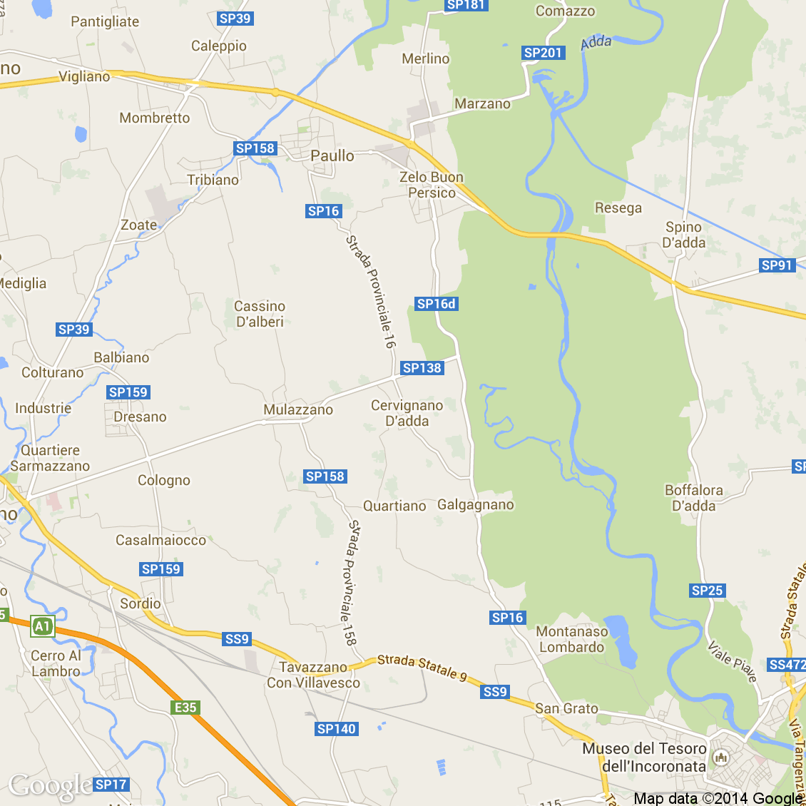 Foto dall'alto delle strade del comune di Cervignano d'Adda media e ...