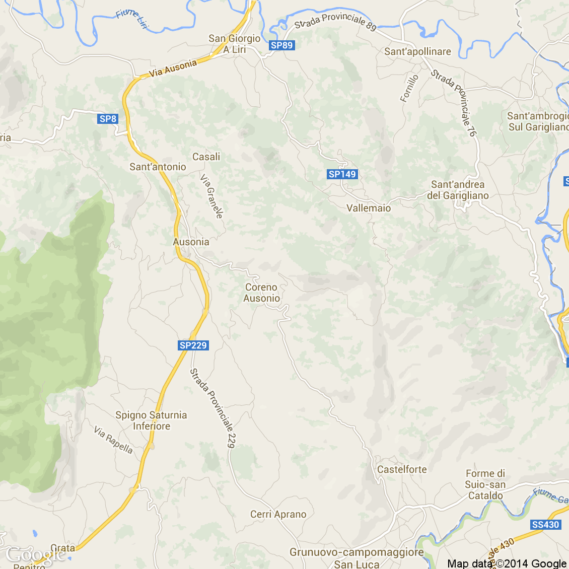 Foto dall'alto delle strade del comune di Coreno Ausonio media e alta ...