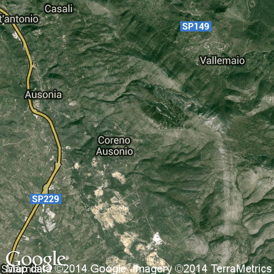 Mappa di Coreno Ausonio, Cartine Stradali e Foto Satellitari