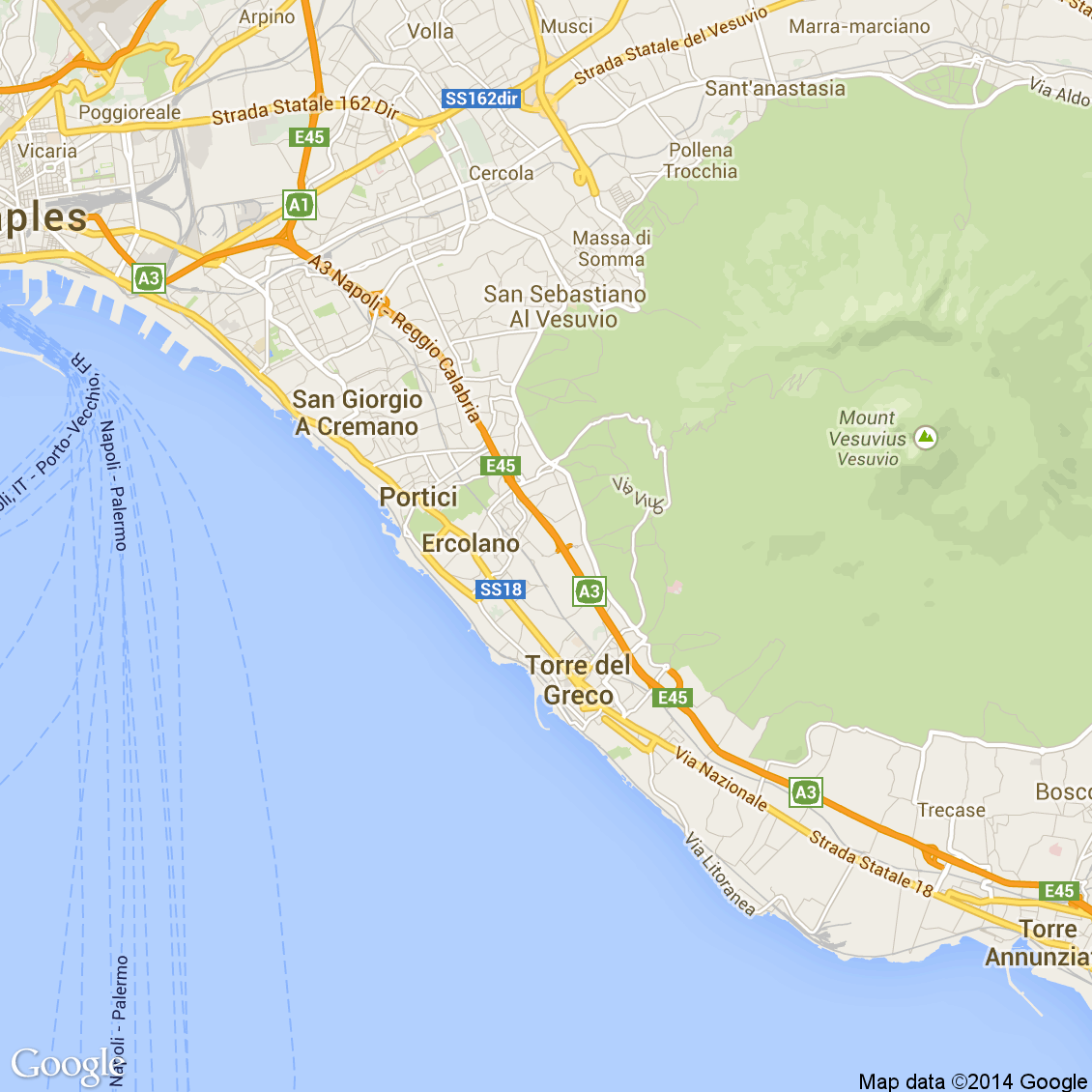 Foto dall'alto delle strade del comune d'Ercolano media e alta risoluzione