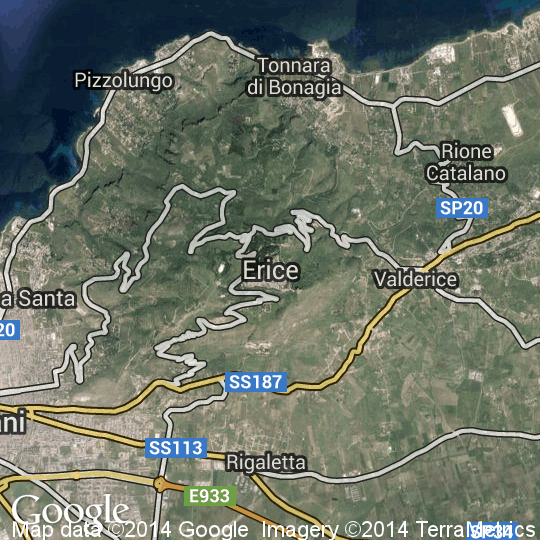 Mappa d'Erice, Cartine Stradali e Foto Satellitari