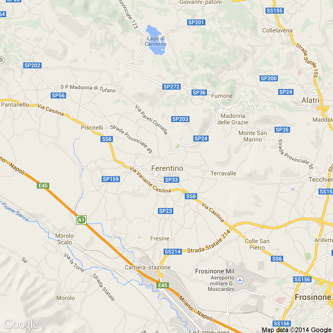 Foto dall'alto delle strade del comune di Ferentino media e alta ...