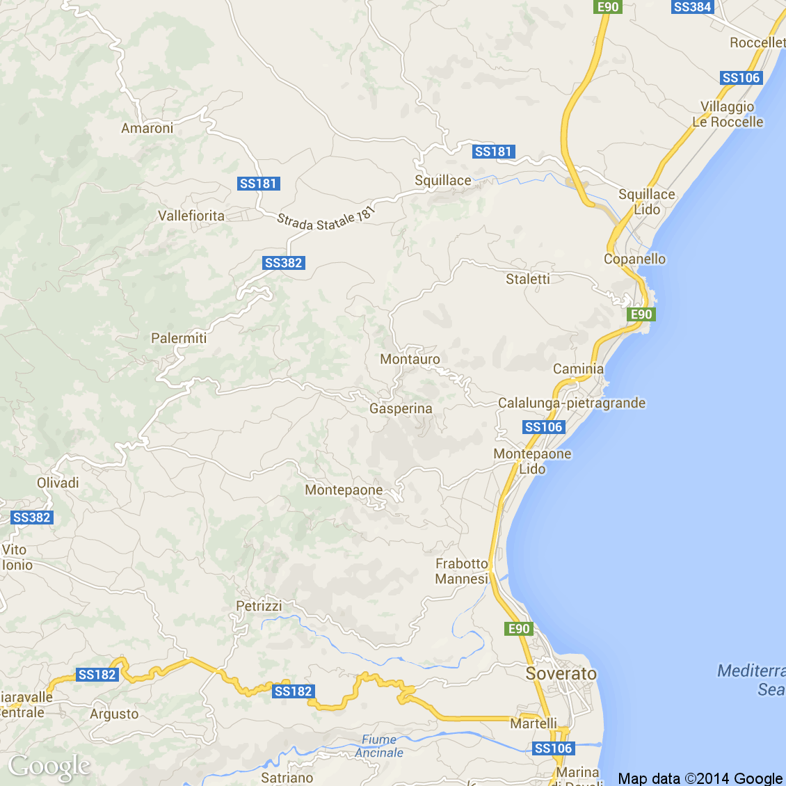 Foto dall'alto delle strade del comune di Gasperina media e alta ...