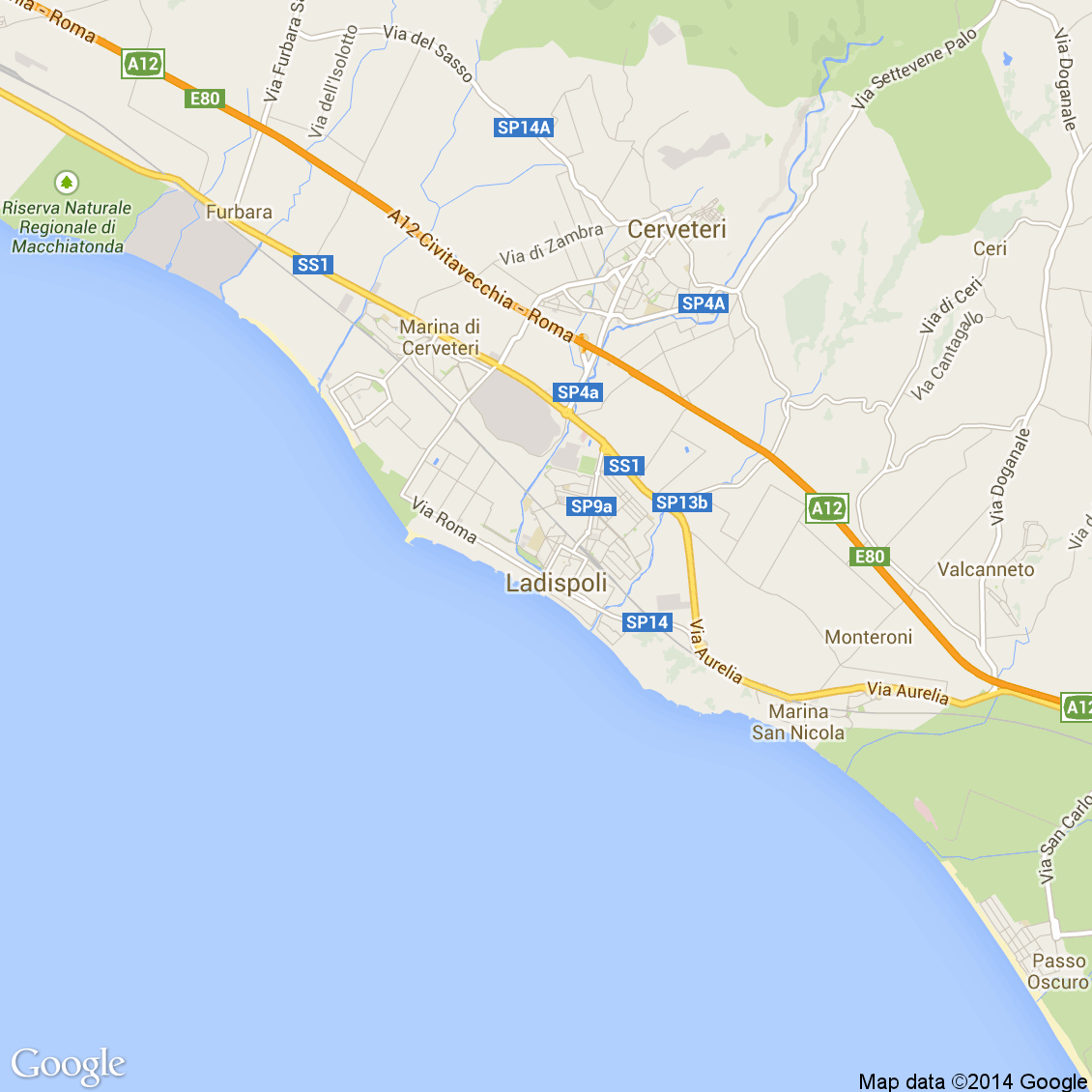 Foto dall'alto delle strade del comune di Ladispoli media e alta ...