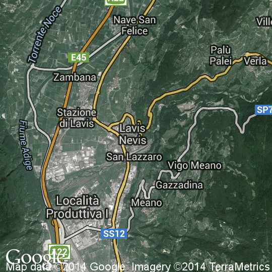 Mappa di Lavis, Cartine Stradali e Foto Satellitari
