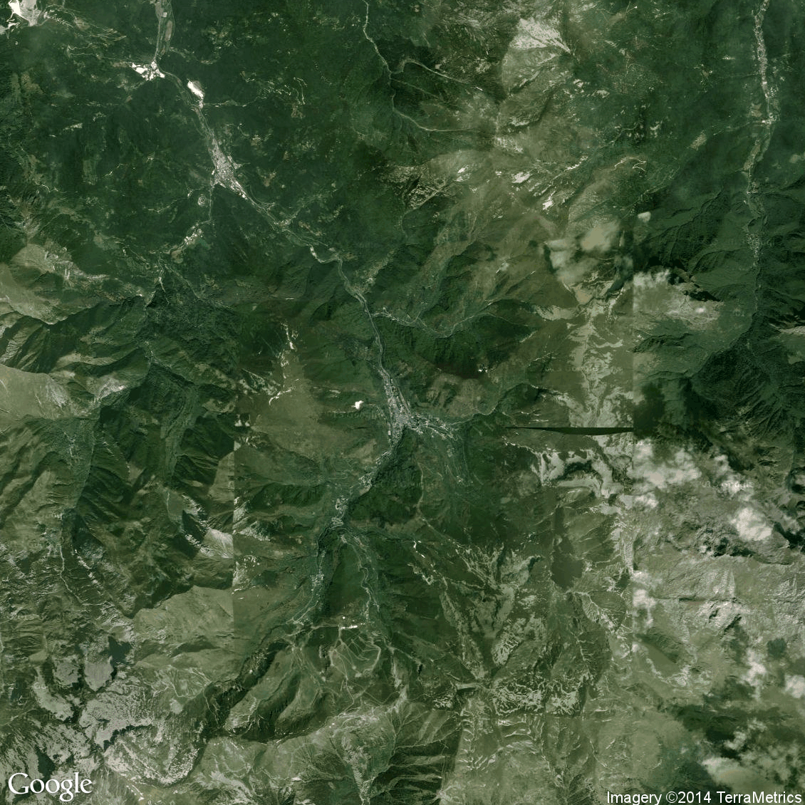 Foto dal satellite del comune di Limone Piemonte media e alta risoluzione