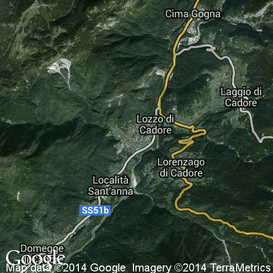 Mappa di Lozzo di Cadore, Cartine Stradali e Foto Satellitari