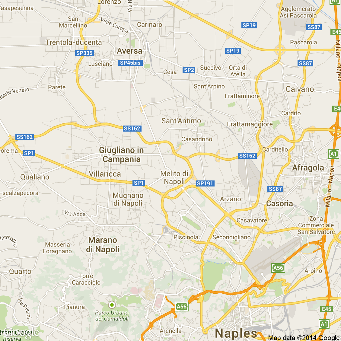 Foto dall'alto delle strade del comune di Melito di Napoli media e alta ...