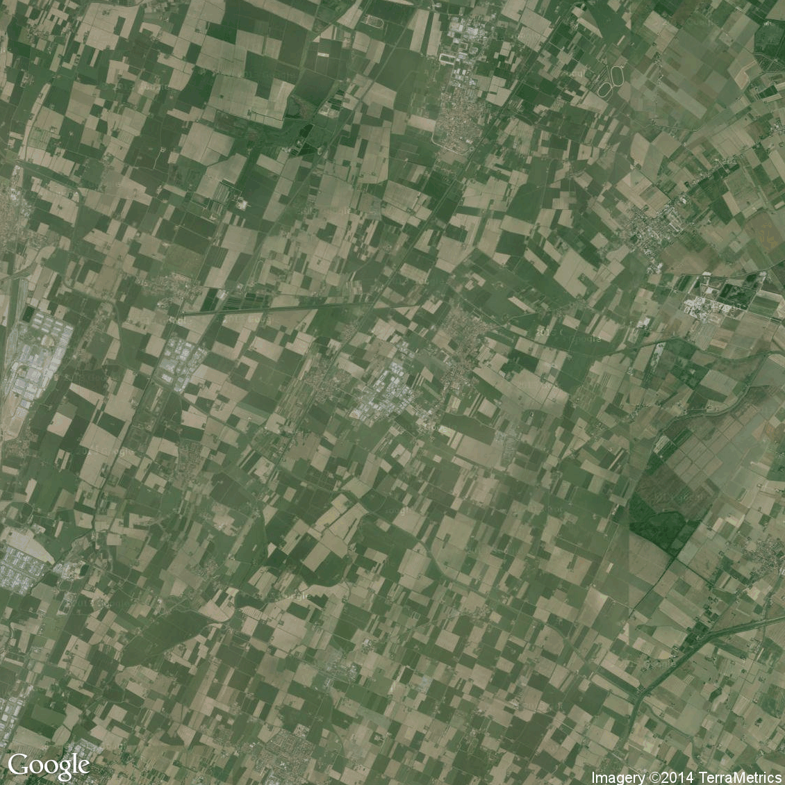 Foto dal satellite del comune di Minerbio media e alta risoluzione