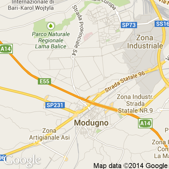 Mappa di Modugno, Cartine Stradali e Foto Satellitari