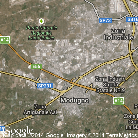 Mappa di Modugno, Cartine Stradali e Foto Satellitari
