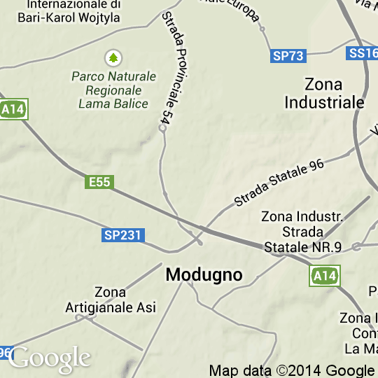 Mappa di Modugno, Cartine Stradali e Foto Satellitari
