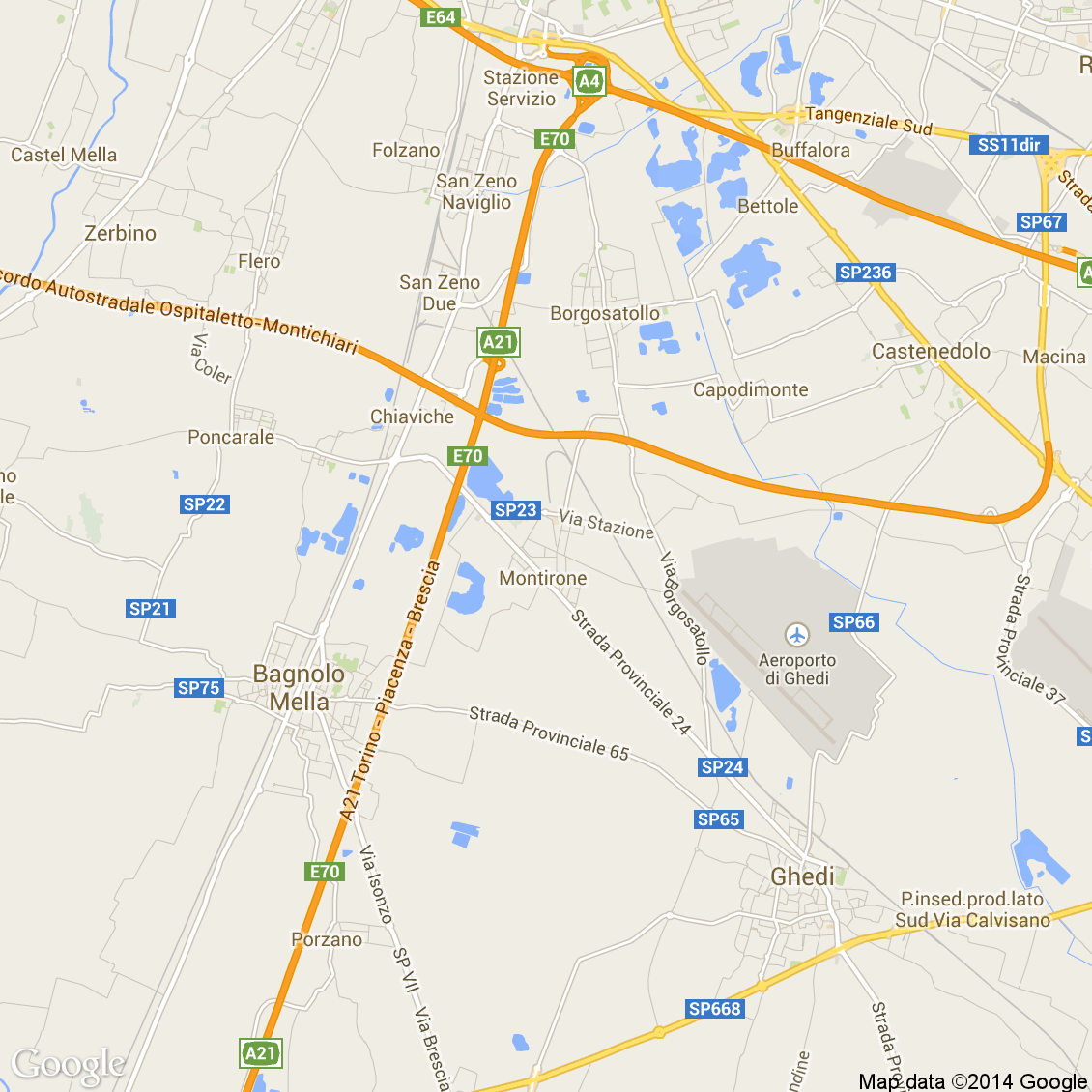 Foto dall'alto delle strade del comune di Montirone media e alta ...