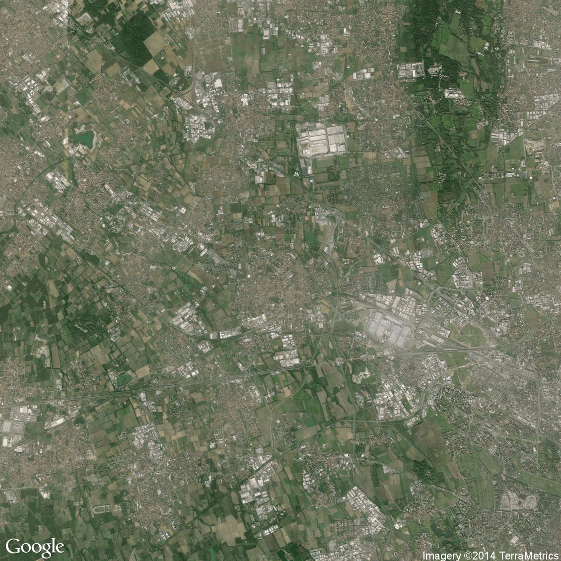 Foto dal satellite del comune di Rho media e alta risoluzione