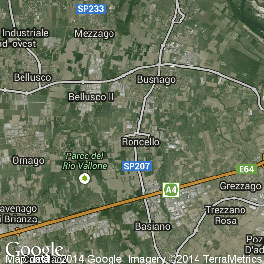 Mappa di Roncello, Cartine Stradali e Foto Satellitari