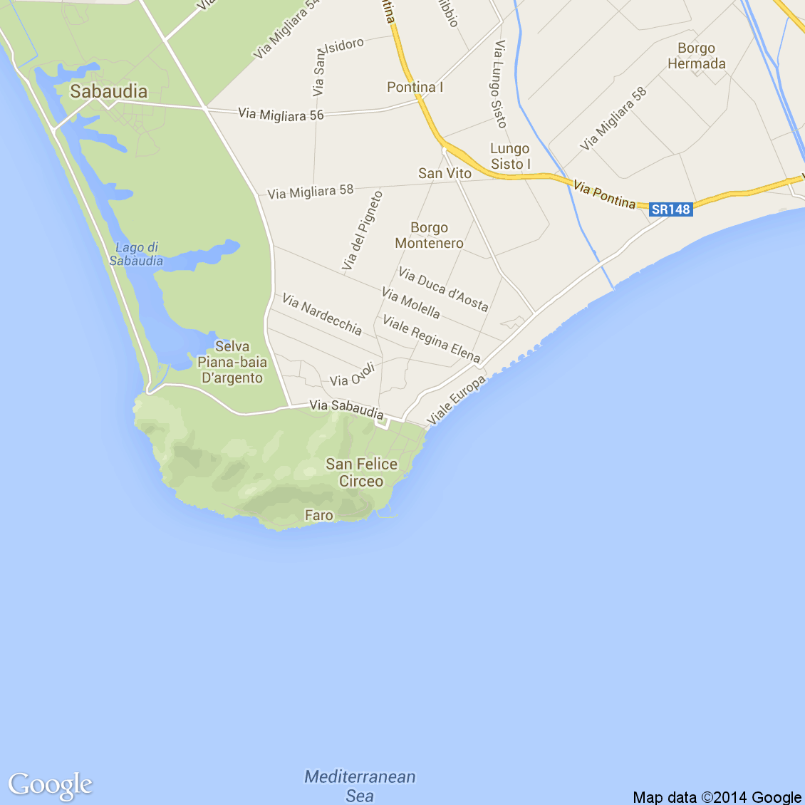 Foto dall'alto delle strade del comune di San Felice Circeo media e ...