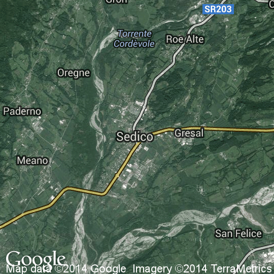 Mappa di Sedico, Cartine Stradali e Foto Satellitari