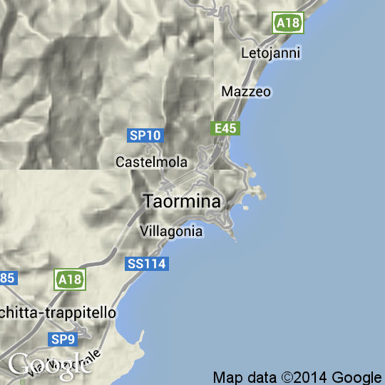Mappa di Taormina, Cartine Stradali e Foto Satellitari