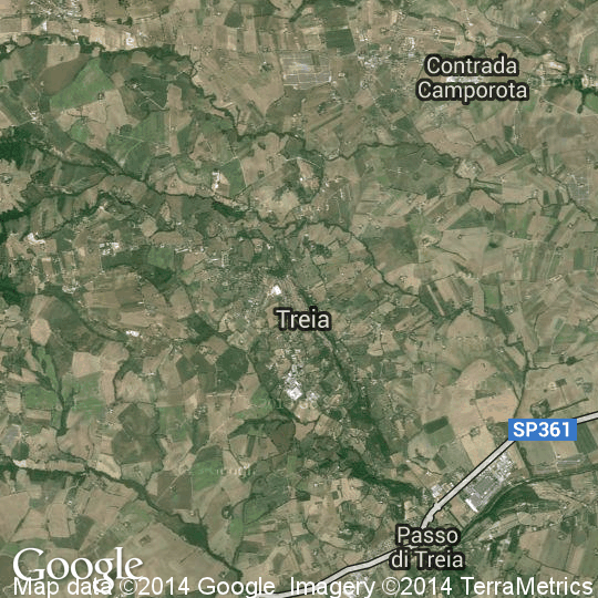 Mappa di Treia, Cartine Stradali e Foto Satellitari
