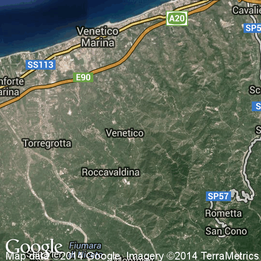 Mappa di Venetico, Cartine Stradali e Foto Satellitari