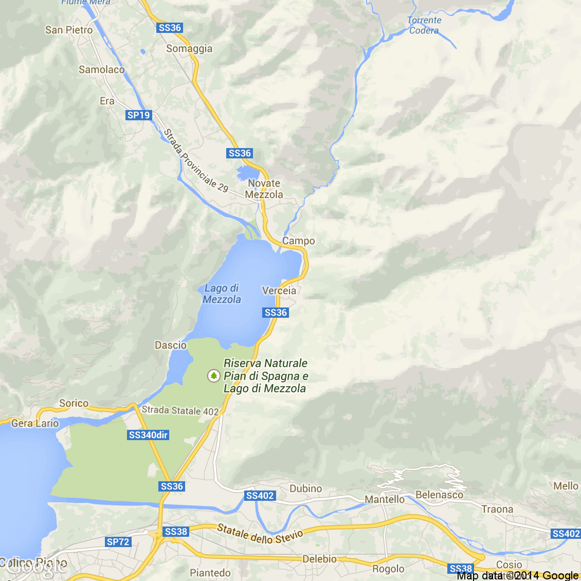 Foto dall'alto delle strade del comune di Verceia media e alta risoluzione