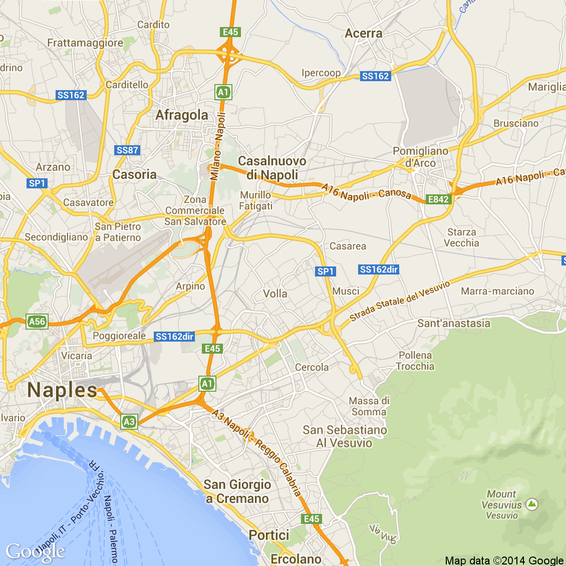 Foto dall'alto delle strade del comune di Volla media e alta risoluzione